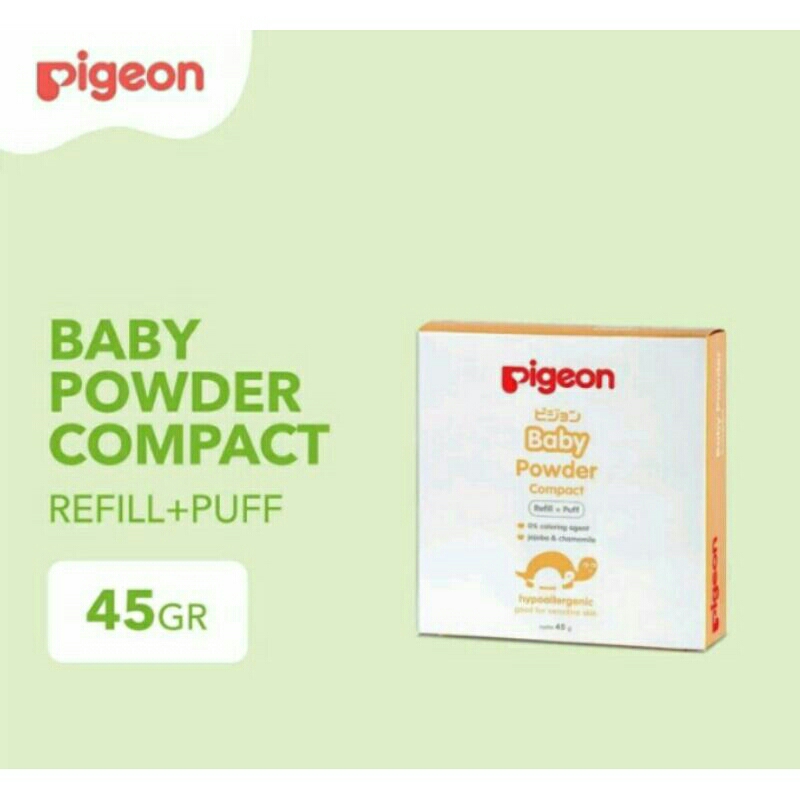 Jual Baby Powder Compact Pigeon Refill + Puff 45 g | Shopee Indonesia