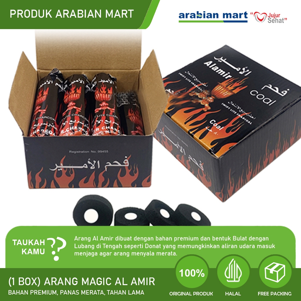 Jual 1 BOX ARANG MAGIC AL AMIR Briket Charcoal Thunder Tahan Lama Untuk ...