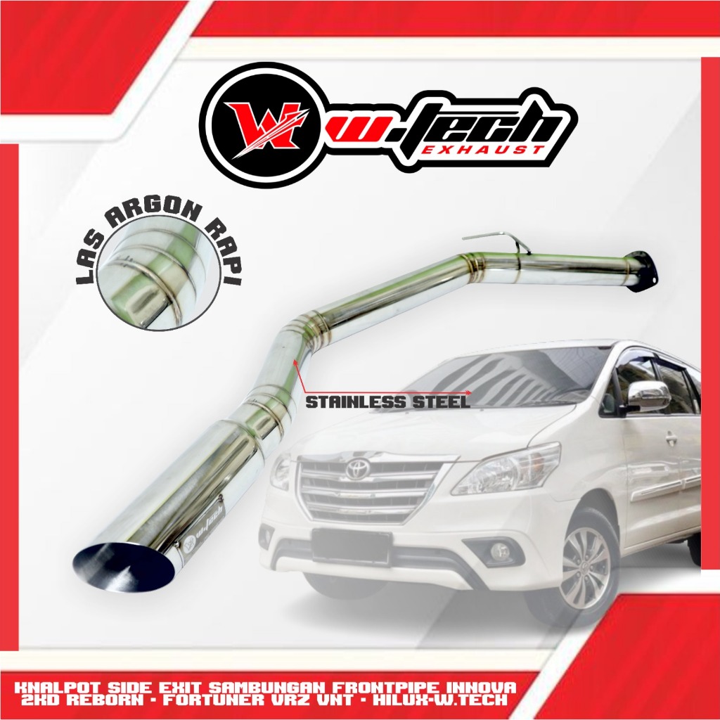 Jual W.TECH Knalpot Side Exit Sambungan Frontpipe Innova 2Kd/Non Vnt ...