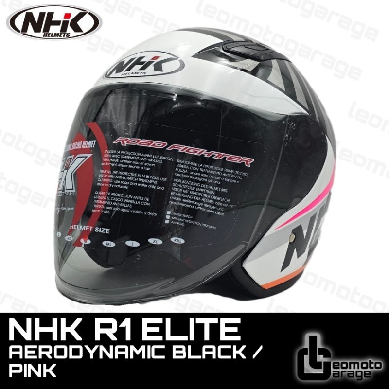 Jual HELM NHK R1 ELITE AERODYNAMIC HELM HALF FACE BLACK / PINK | Shopee ...