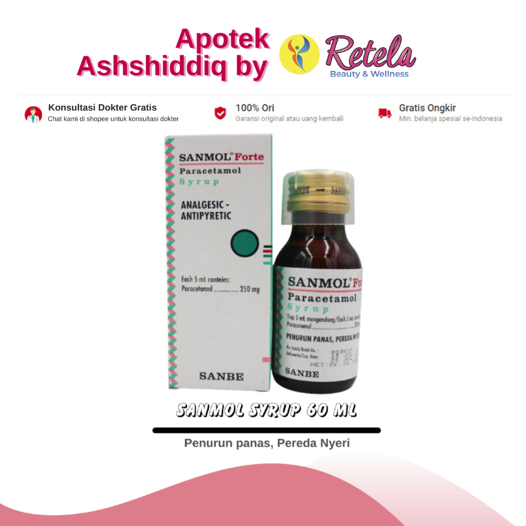 Jual Sanmol Syrup 60 Ml / Paracetamol / Penurun panas, Pereda Nyeri | Shopee Indonesia