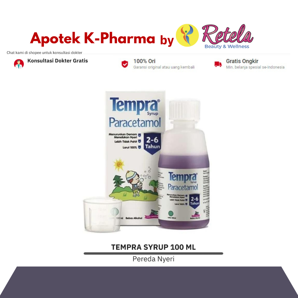 Jual TEMPRA SYRUP 100 ML / PARACETAMOL SYRUP / PEREDA NYERI | Shopee ...