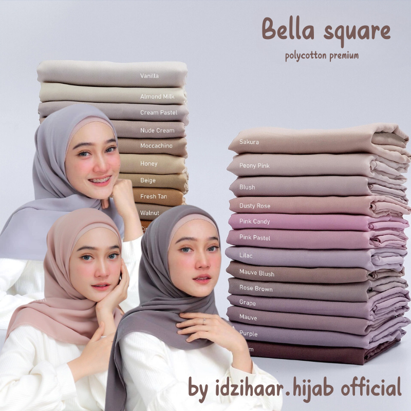 Jual Bella Square Premium Hijab Segi Empat 60 Warna Jilbab Bella Square Jahit Neci Super Premium ...