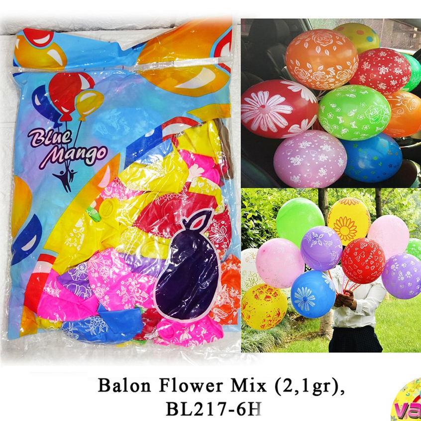 Jual (100Pcs) Balon Flower 2,1gr, balon motif bunga, balon motif bunga ...