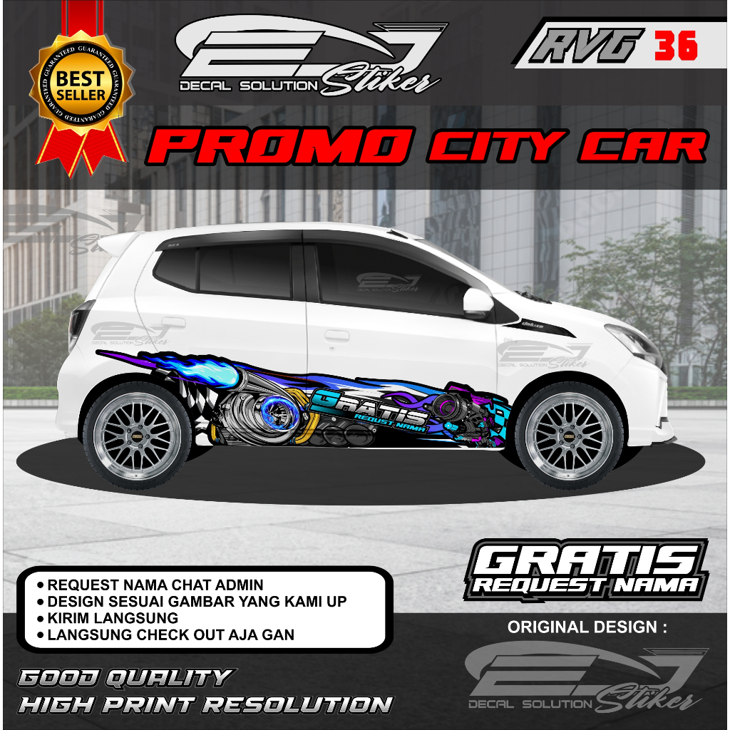 Jual RVG36-STIKER LIVERY MOBIL LANGSUNG CETAK GRATIS CUSTOM TULISAN ...