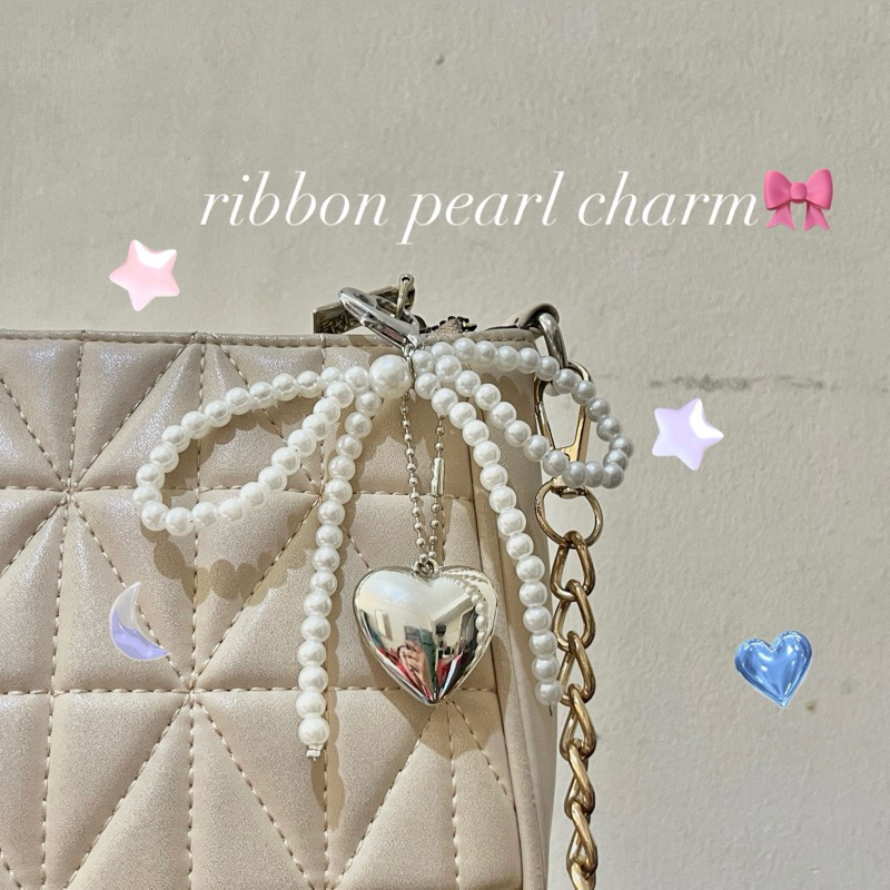 Jual RIBBON PEARL CHARM COQUETTE KEYCHAIN AESTHETIC MURAH GANTUNGAN ...
