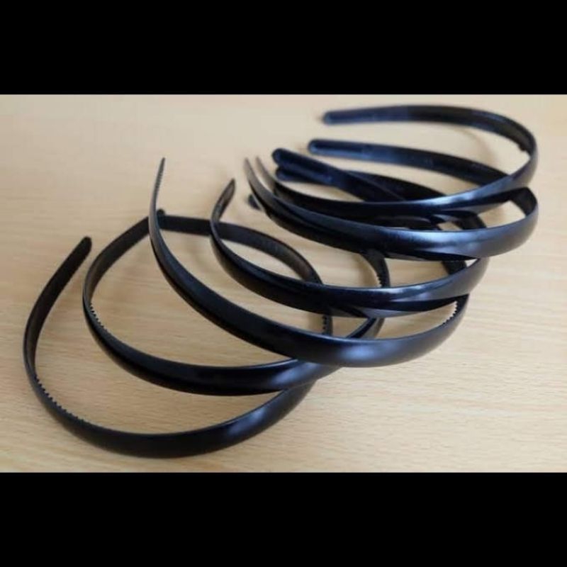 Jual bando hitam polos lebar 1cm.(isi 12pcs) | Shopee Indonesia