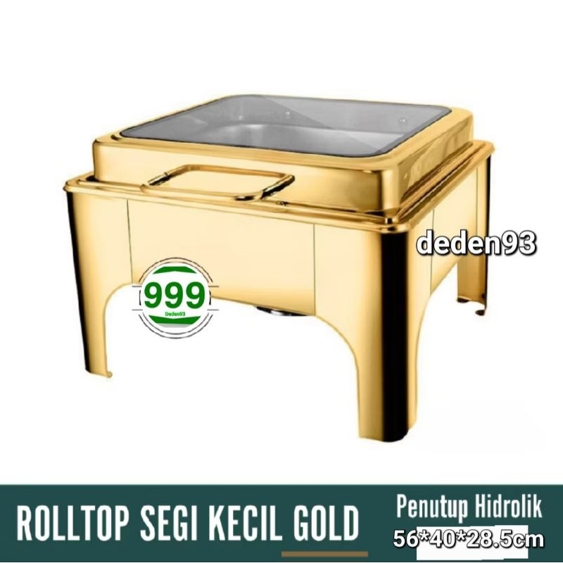 Jual ROLL TOP SEGI ROSEGOLD STAINLESS + KACA / Chaffing Dish Stainless ...