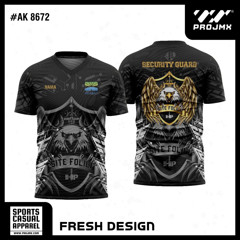 Jual PROJMX - JERSEY SECURITY GUARD EAGLE SITE GREY (BOLEH CUSTOM ...