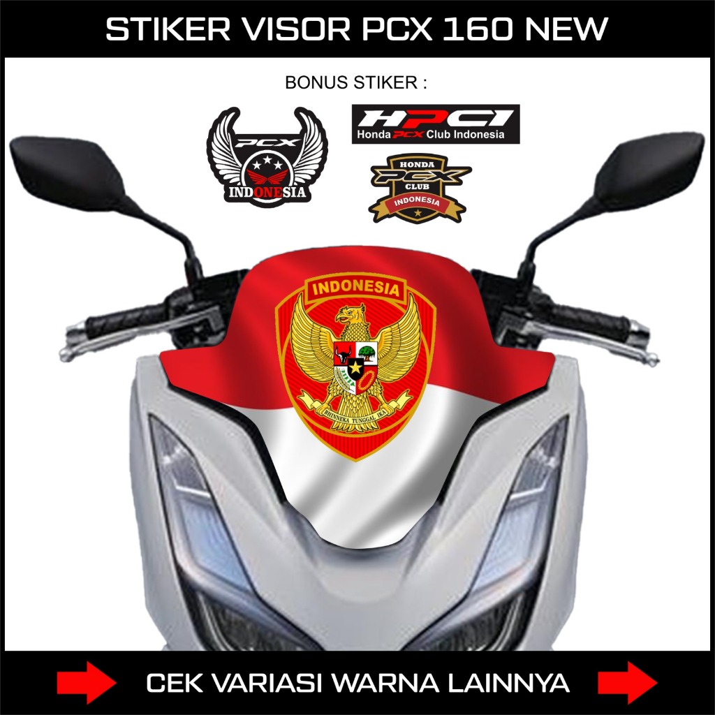 Jual STICKER VISOR WINDSHIELD PCX 160 NEW EDISI GARUDA INDONESIA ...