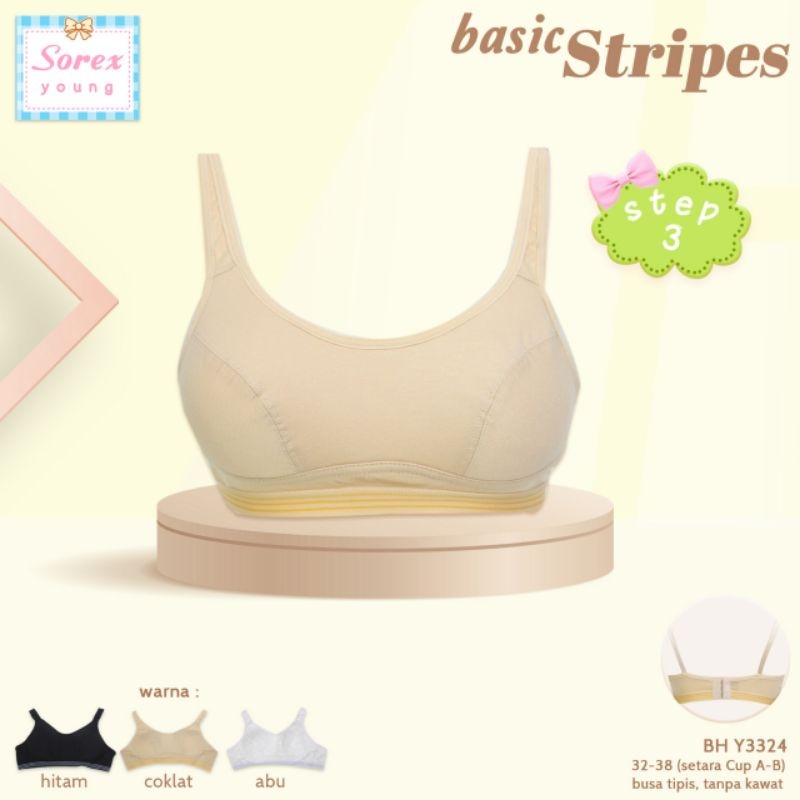 Jual Sorex Young Bra Y3323 Stripe Step 3 - Bra Tanpa Kawat | Shopee Indonesia