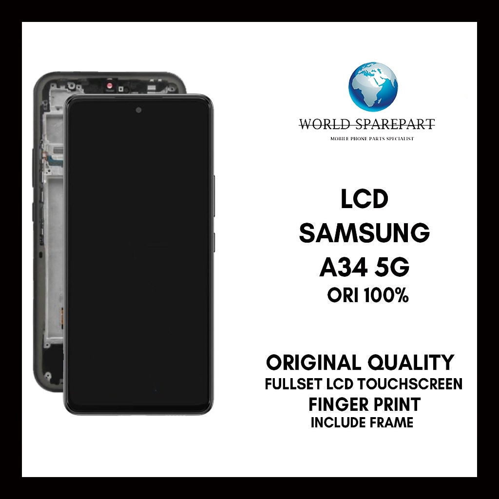 Jual LCD Samsung A34 5G Fingerprint On Include Frame ORIGINAL 100% ...