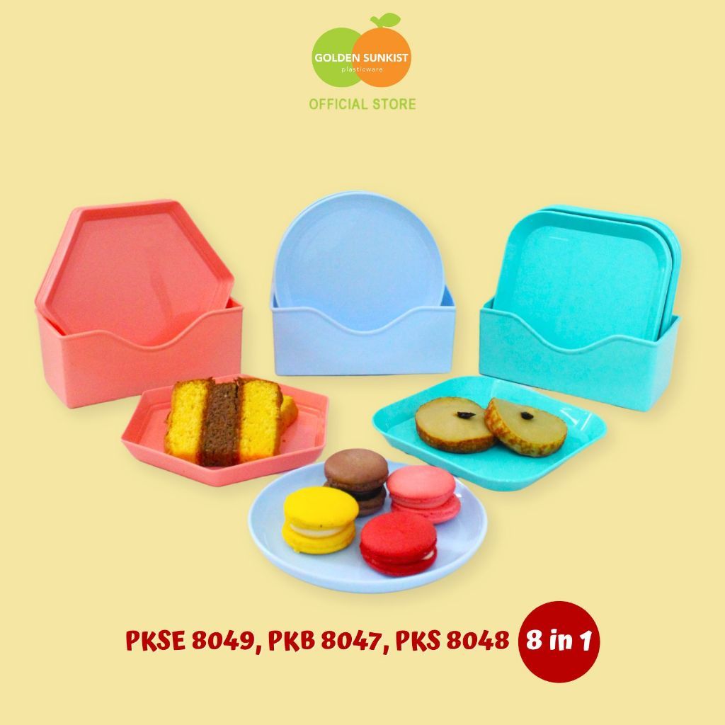 Jual Piring Snack Kue Golden Sunkist Tempat Makan Buah Camilan Satu Set ...