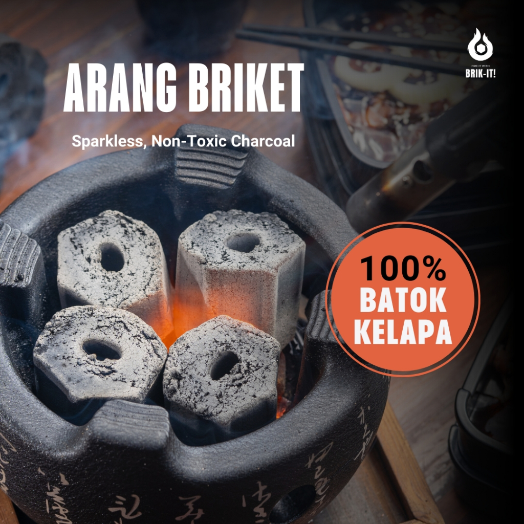 Jual Arang Bbq Tanpa Asap & Panas Lebih Lama - Arang Briket Batok Kelapa Hexagonal - 1 Kg | Brik ...