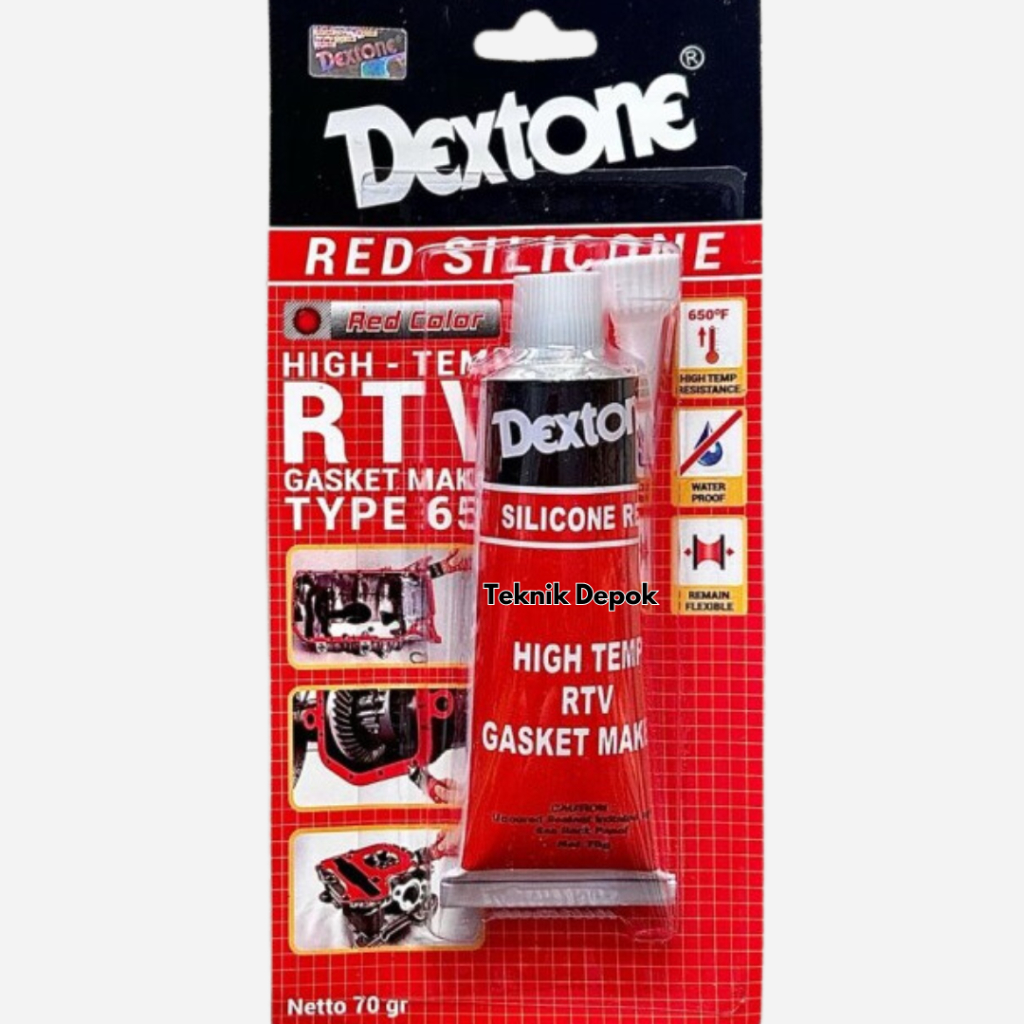 Jual Dextone Red Silicone 70 Gram High Temp RTV Gasket Maker Type 650 ...