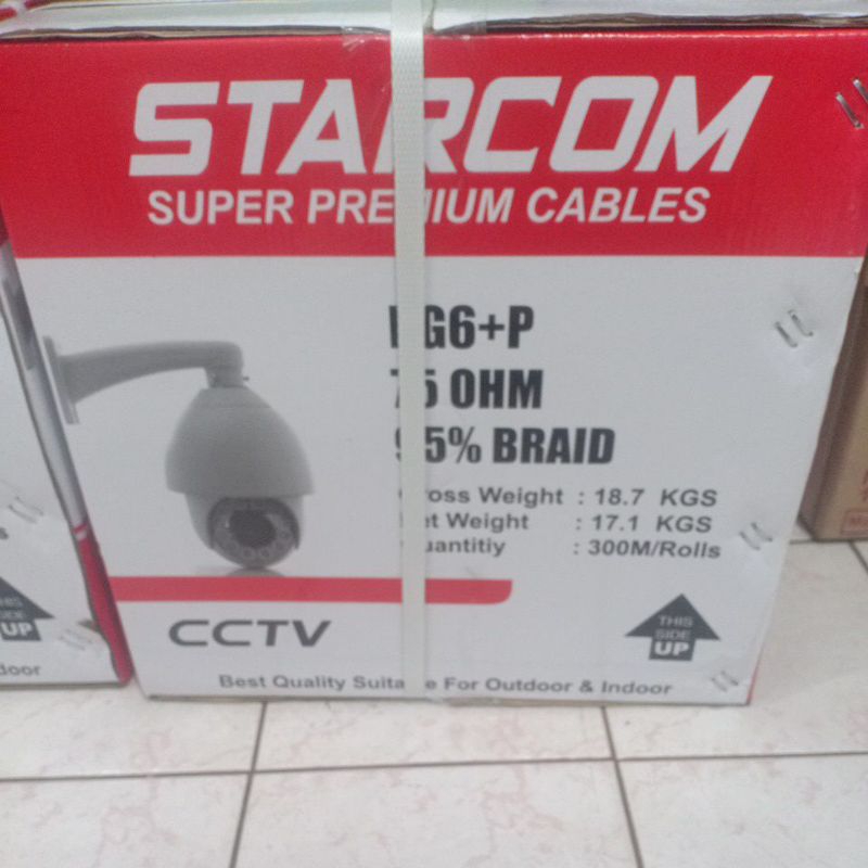 Jual Kabel CCTV Starcom RG 6+Power 300M(Black) | Shopee Indonesia