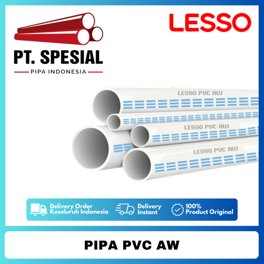 Jual Pipa PVC AW Standard Lesso 1/2 inch / Pipa PVC Lesso - 05 | Shopee Indonesia