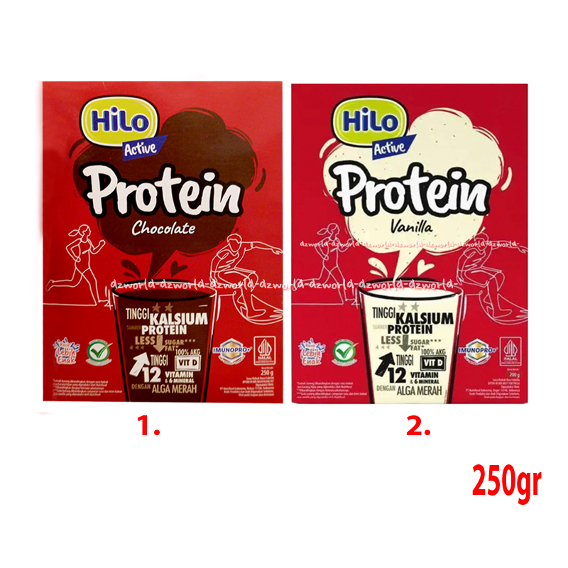 Jual HILO Active 250gr Protein Chocolate Vanilla Hi-lo Aktif Less Sugar ...