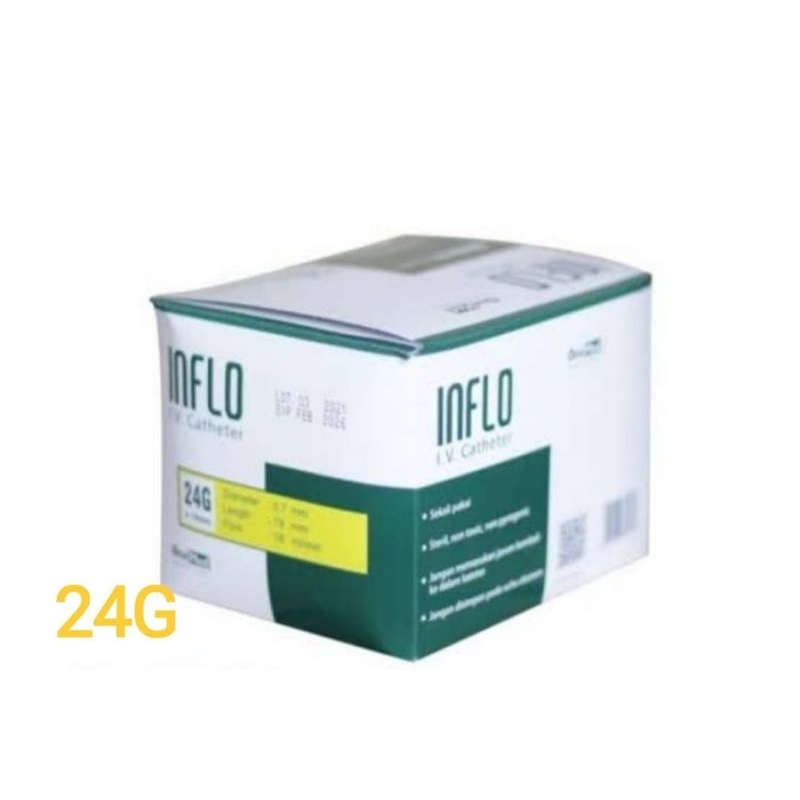 Jual Inflo Onemed I.V Catheter 24G (harga perPCS) | Shopee Indonesia