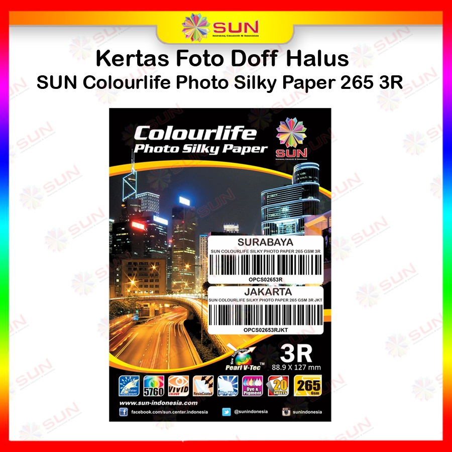 Jual Kertas Foto 3R/4R/5R Silky Doff - SUN Colourlife Silky Photo Paper ...