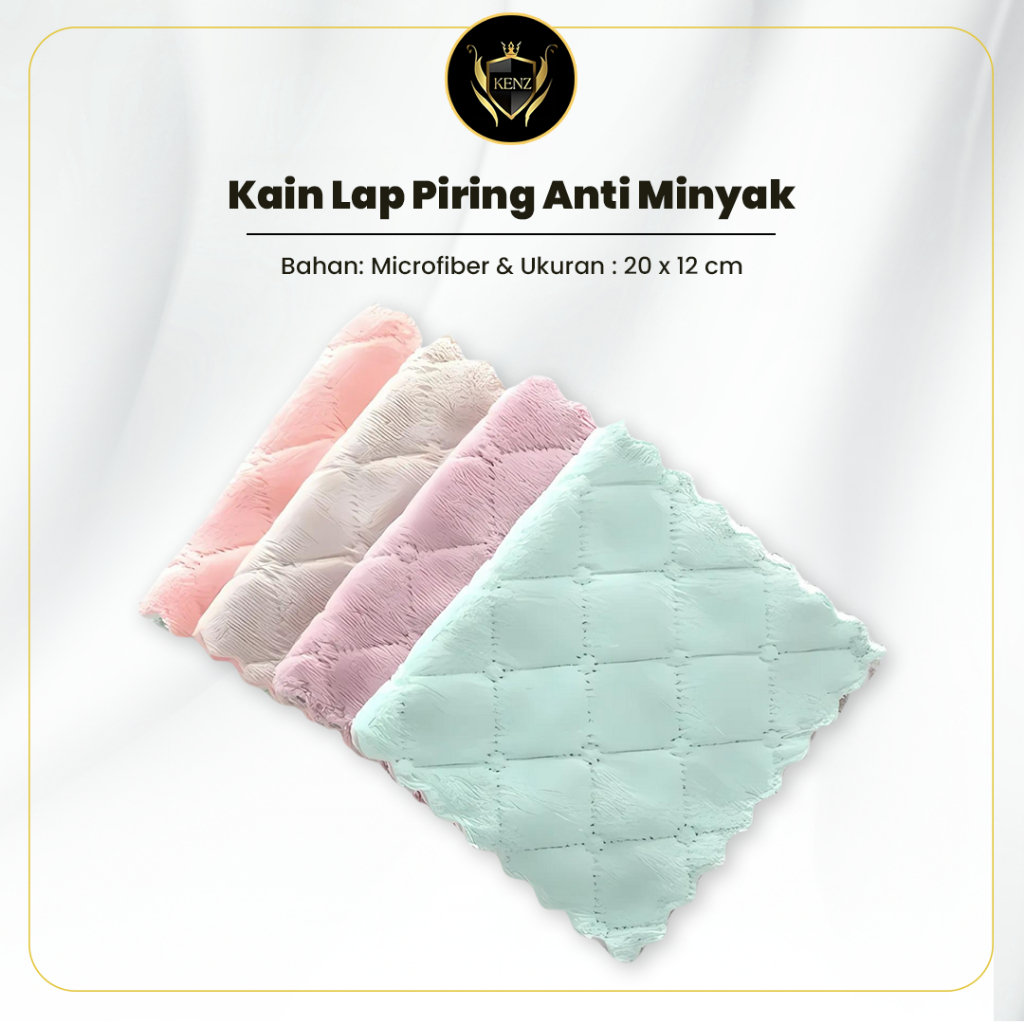 Jual Kain Lap Microfiber (5 PCS) Cuci Piring Anti Minyak Lap Piring ...