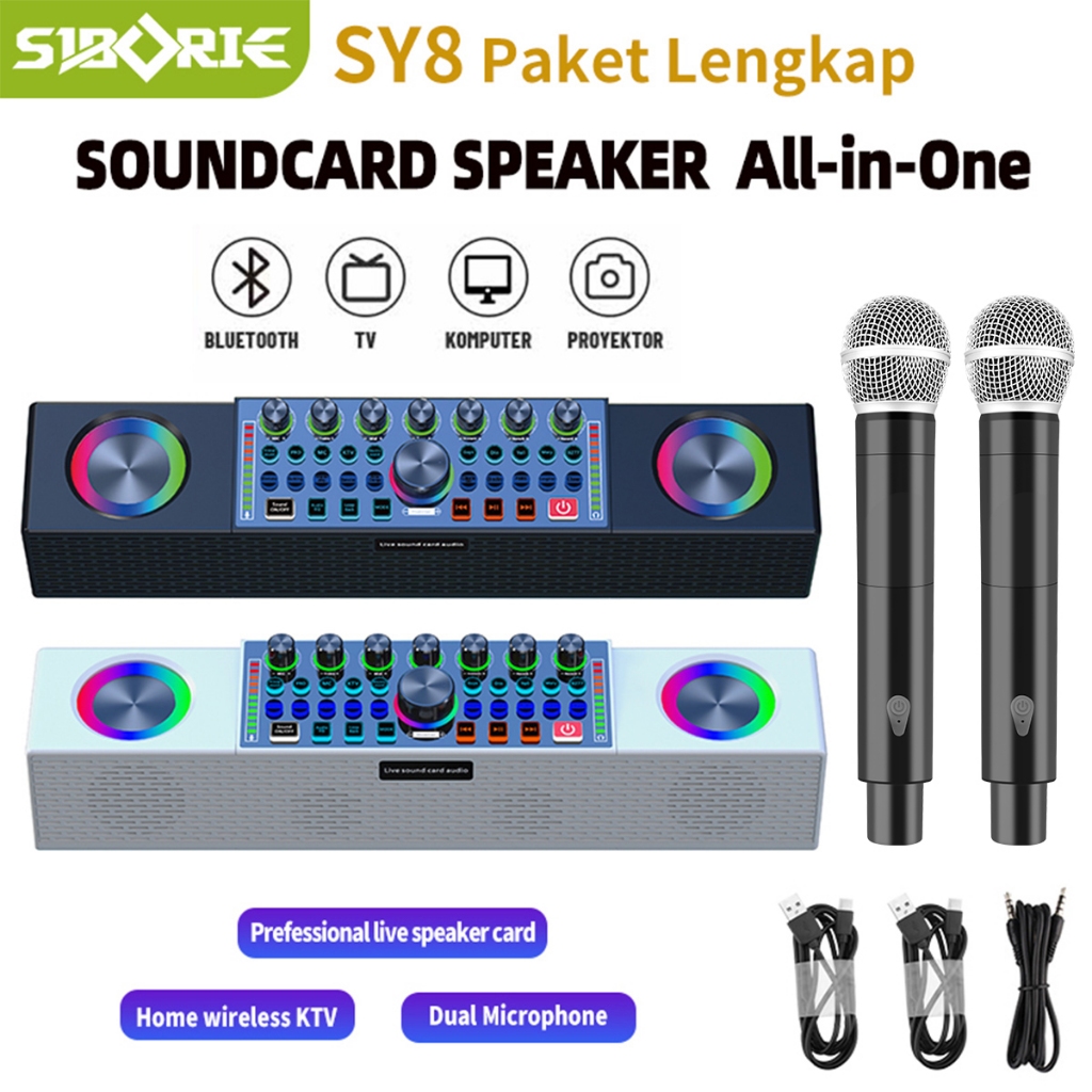 Jual Siborie soundcard speaker all-in-one SY8 Bluetooth sound card with ...