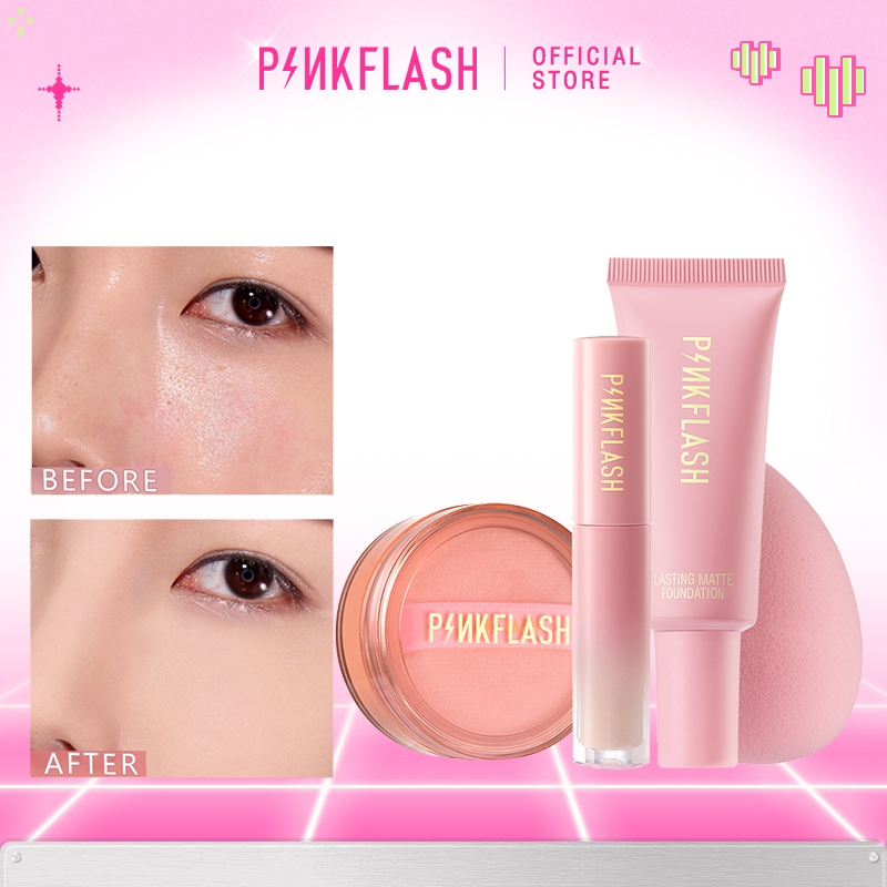 Jual PINKFLASH Summer Shine-Free Base Foundation Loose Powder Concealer ...