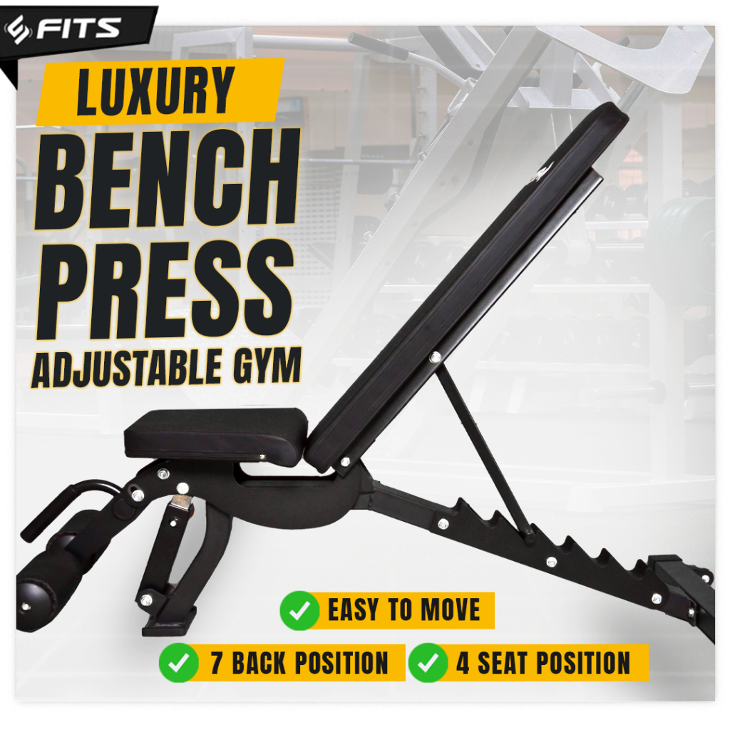 Jual FITS Luxury Adjustable Gym Bench Kursi Fitness & Gym Bench Press ...