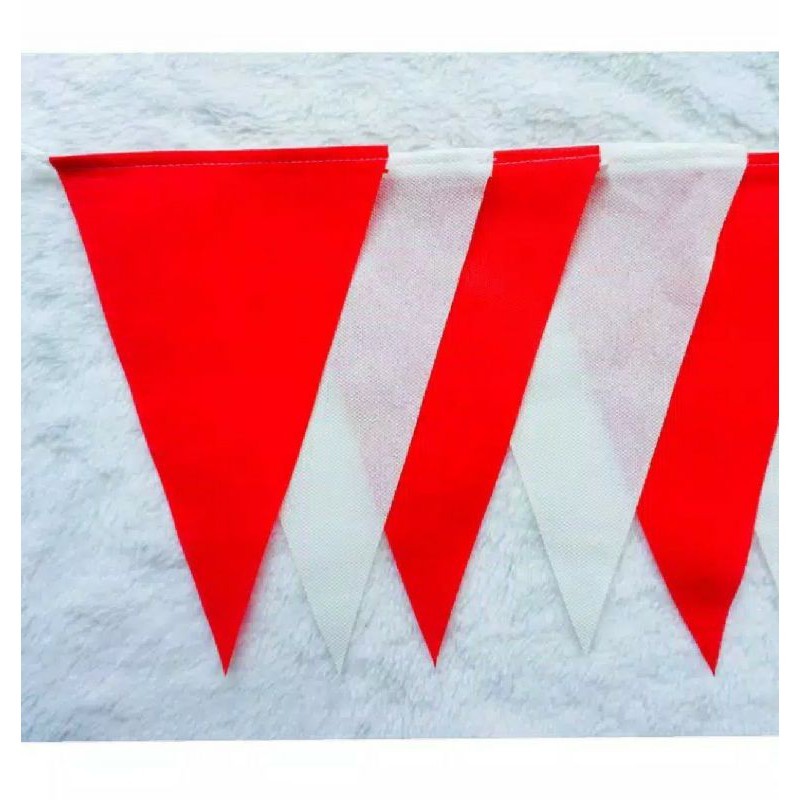 Jual Bendera Segitiga Kain Merah Putih Tali/bendera segitiga Tali merah ...