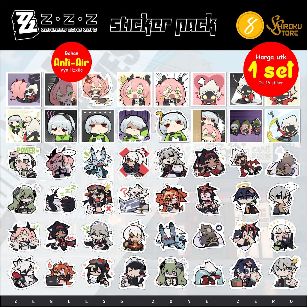Jual Zenless Zone Zero Premium Sticker Pack / Paket Set Stiker Game ...