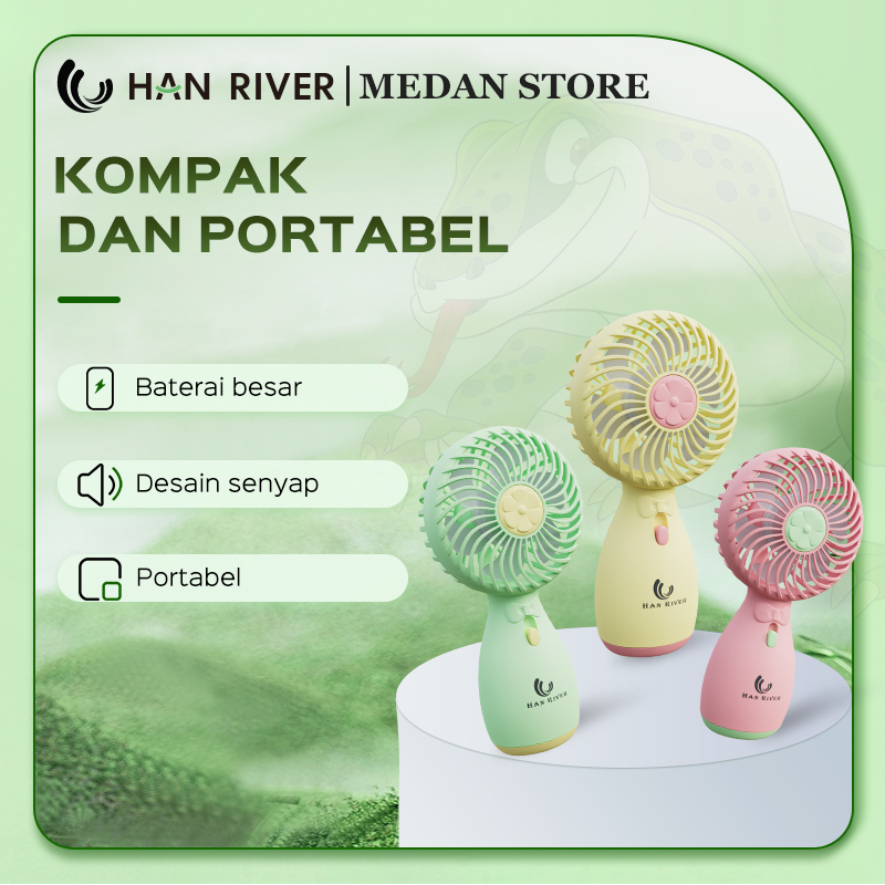 Jual 【Pengiriman Dari Medan】HAN RIVER Kipas Angin Mini Genggam Cute ...