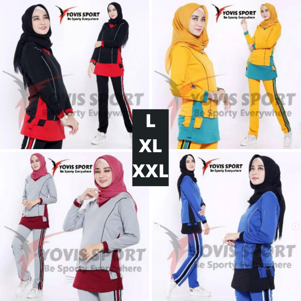 Jual Setelan Baju Senam Olahraga Wanita Aerobic Muslim Stelan Olahraga ...