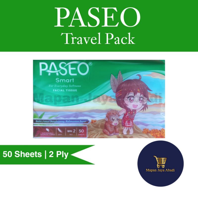 Jual Paseo Smart Facial Tissue / Travel Pack 50 Sheets | 2 Ply | Shopee ...