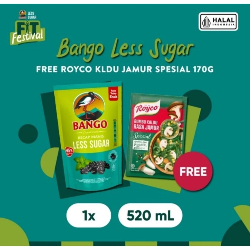 Jual Kecap Bango Less Sugar 520ml FREE Royco Kaldu Jamur 170g | Shopee ...