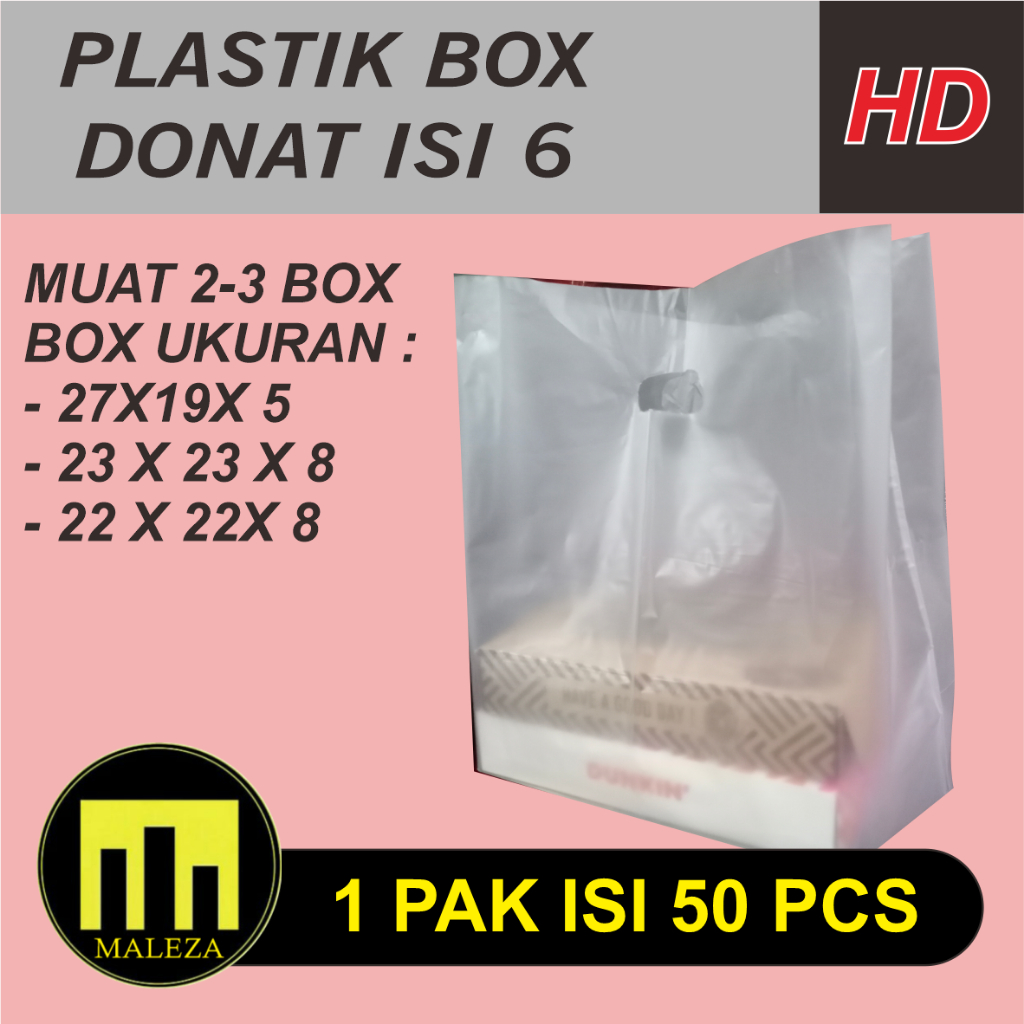 Jual Plastik Box Donat isi 6/Kantong plastik box donat isi 6 lipat ...