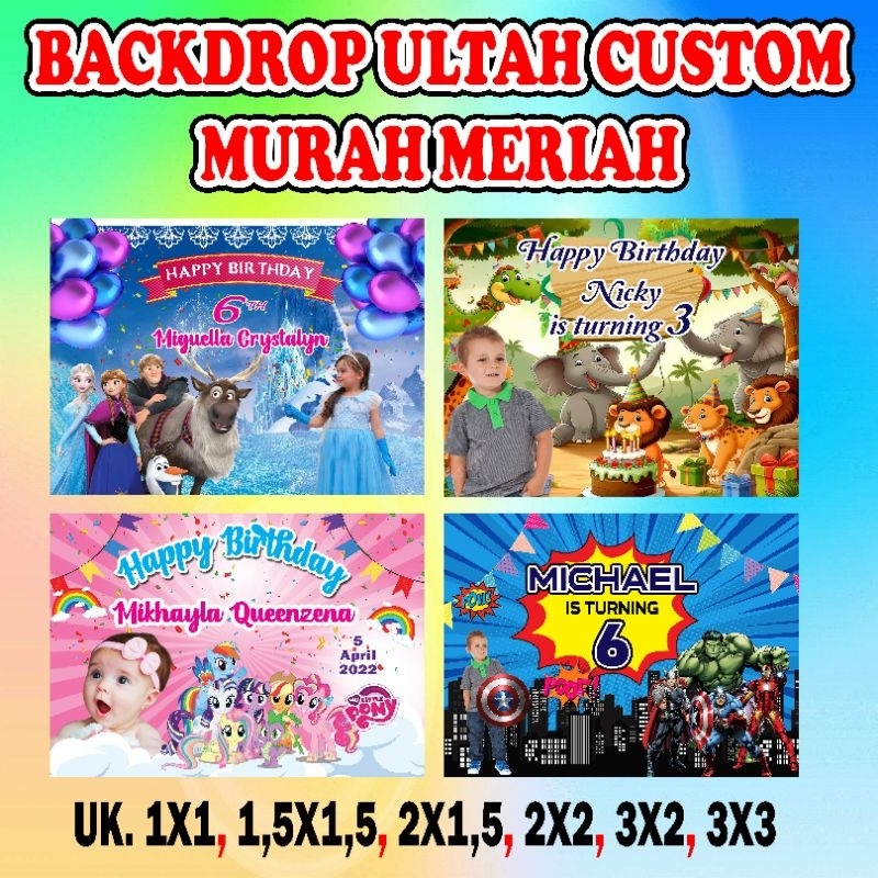 Jual Backdrop ultah / Spanduk ultah / Banner Ultah Custom | Shopee ...