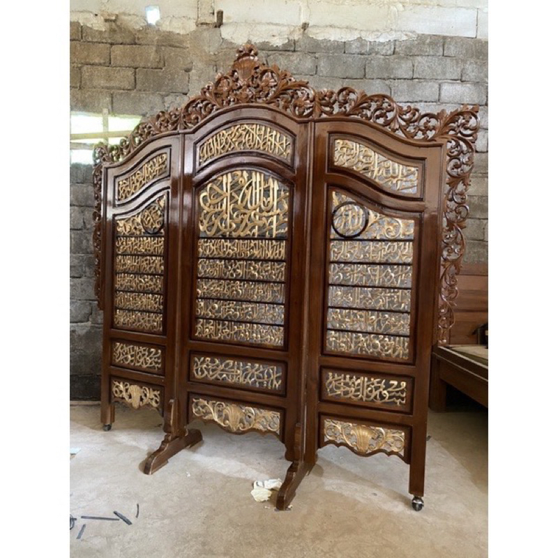 Jual sketsel partisi ruangan kaligrafi ayat kursi penyekat ruangan ...