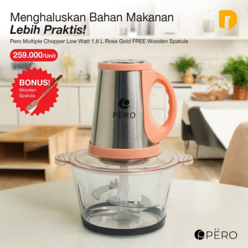 Jual Pero Multiple Chopper Low Watt 1.8 L Mint FREE Wooden Spatula ...