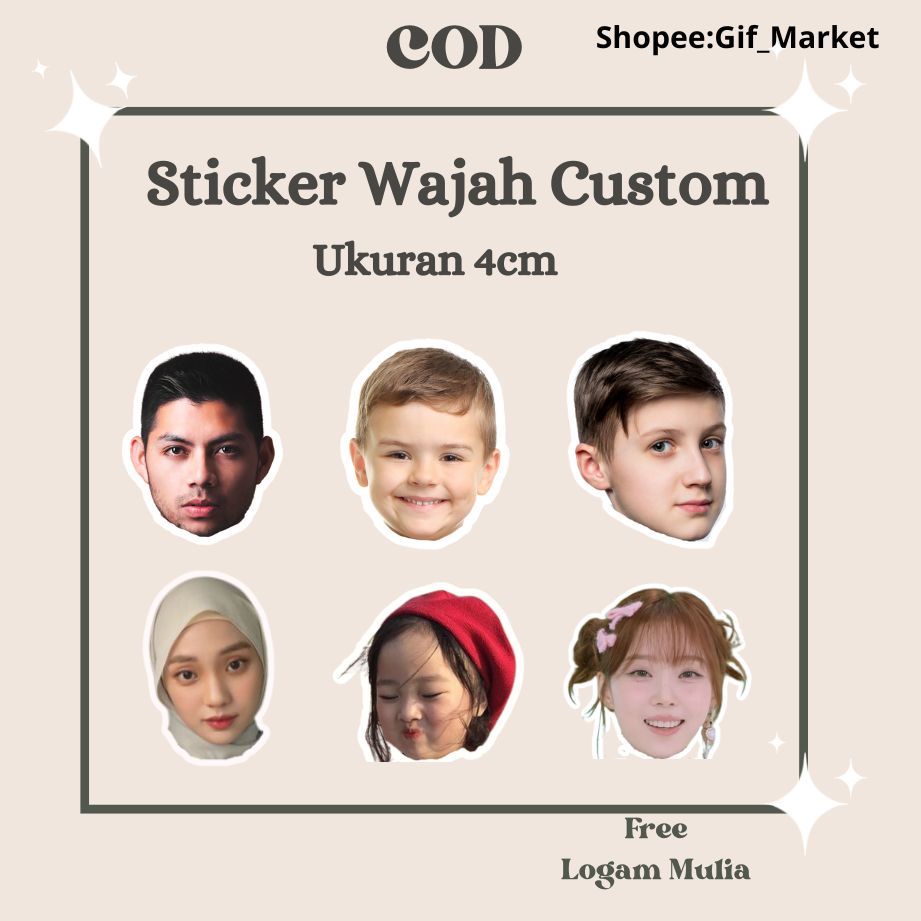 Jual Sticker Wajah | COD | Free Ongkir | Custom | Foto | Wajah ...