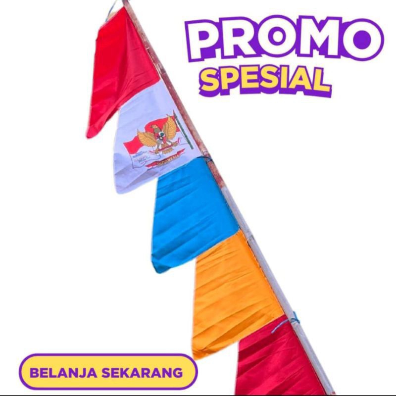 Jual umbul umbul aneka warna / umbul umbul HUT kemerdekaan 8 daun ...