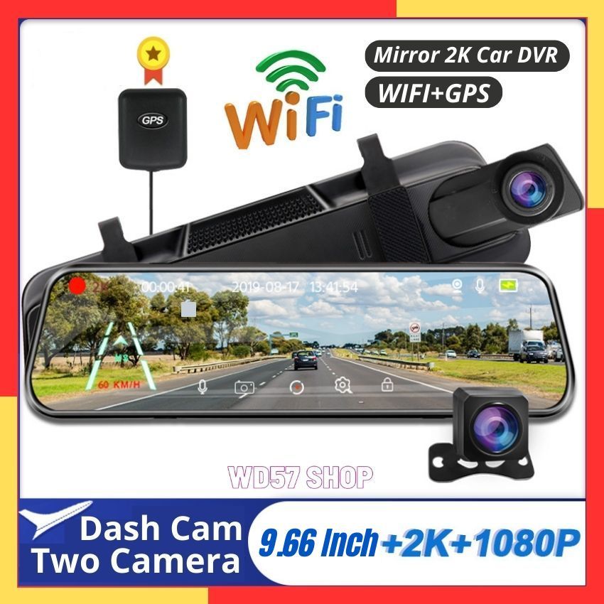 Jual Kamera Dashcam Mobil Depan Belakang Camera Mundur GPS Wifi HDR 2K ...