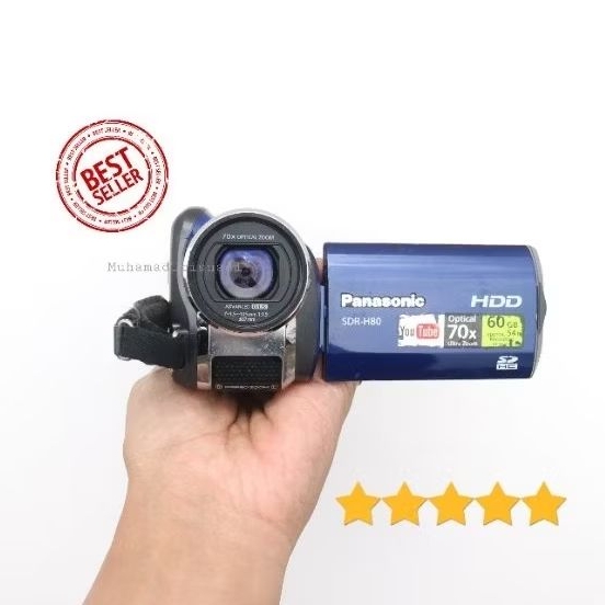 Jual Handycam Panasonic SDR H80 HD Video 70x Zoom Biru Murah | Shopee ...