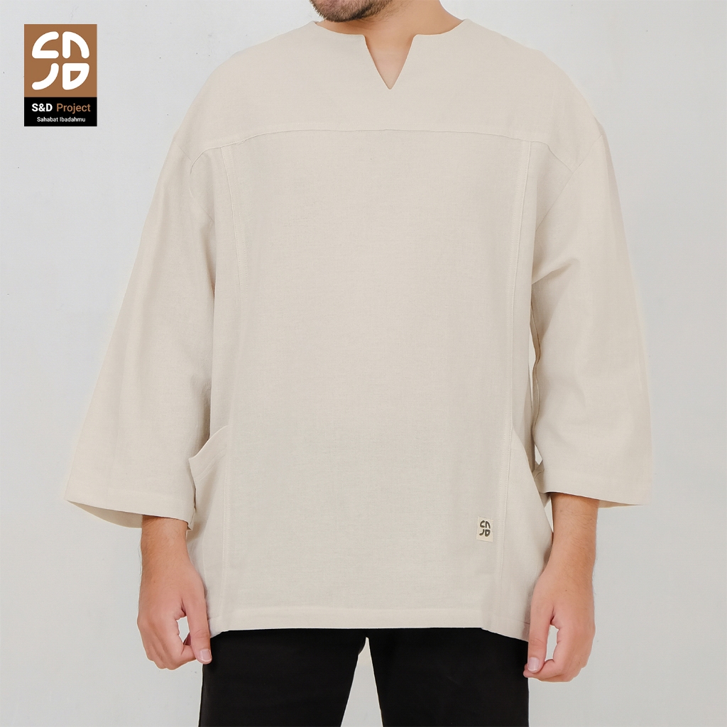 Jual S&D Project Baju Koko Ghassan Lengan 7/8 Katun Linen Fumiko ...