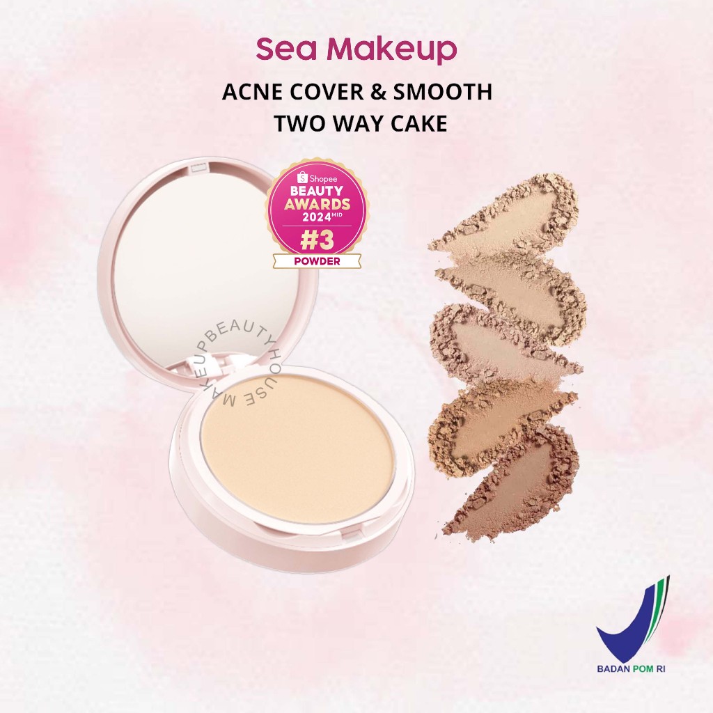 Jual SEA MAKEUP Acne Cover & Smooth Two Way Cake Pressed Powder and ...