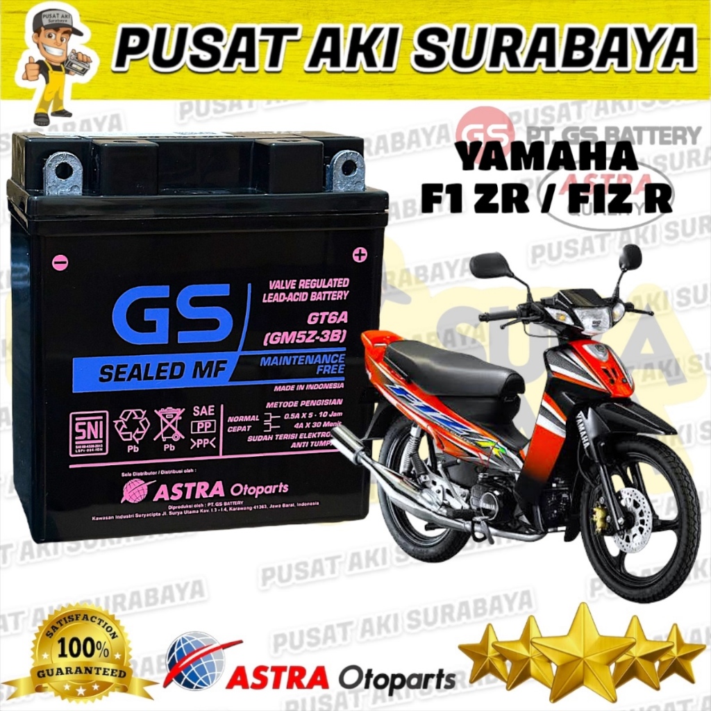Jual AKI KERING ORIGINAL GS ASTRA GT6A GM5Z 5 AH AKI SEPEDA MOTOR FIZ R F1 ZR JUPITER MX OLD ...