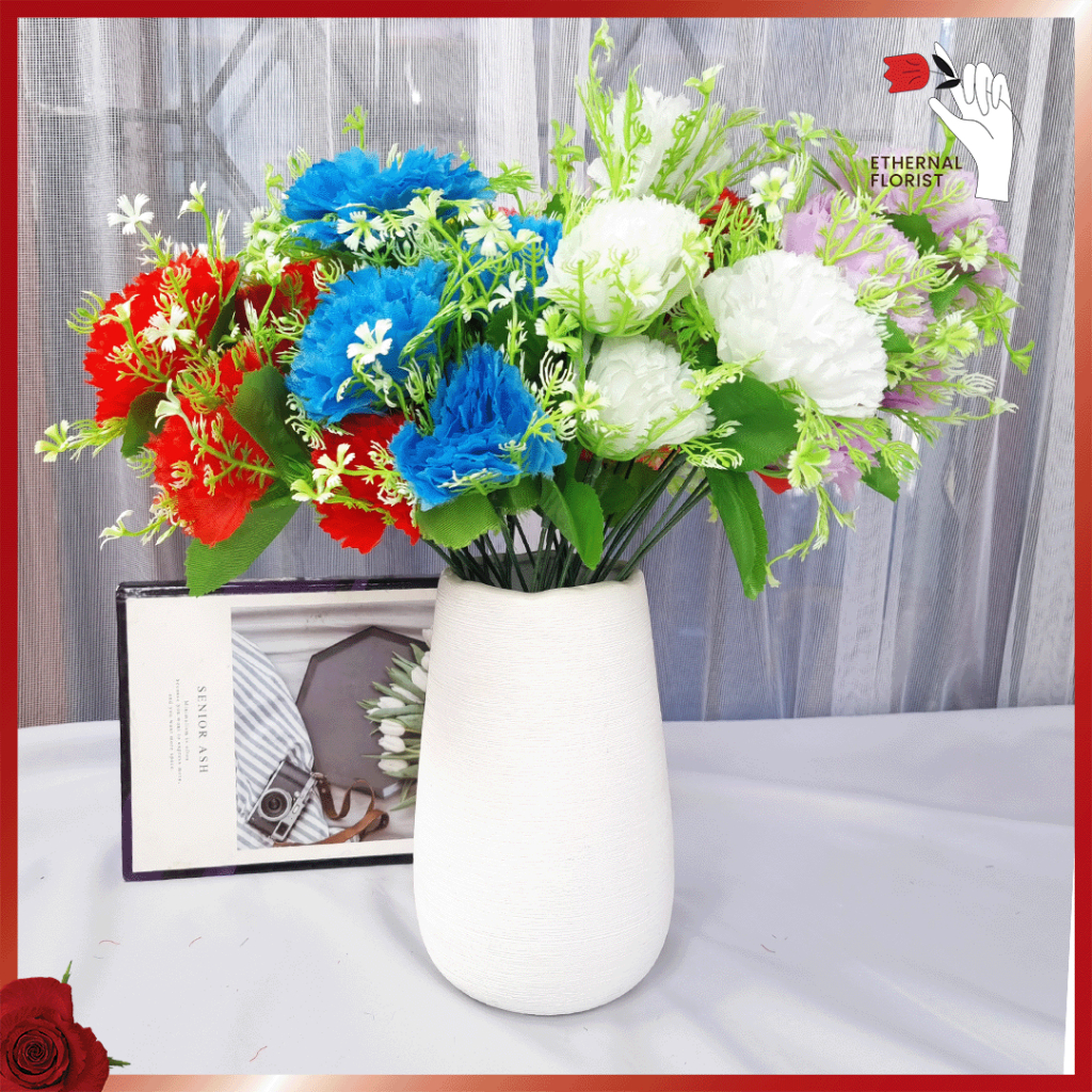 Jual BUNGA CARNATION CABANG 5 ARTIFICIAL MAWAR KAIN TERMURAH DEKORASI ...