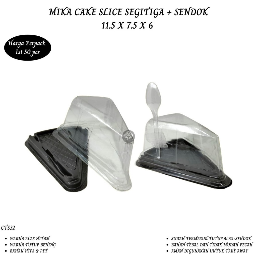 Jual Mika Cake Segitiga Mika Segitiga Plus Sendok (Isi 50 Pcs-CTS32 ...