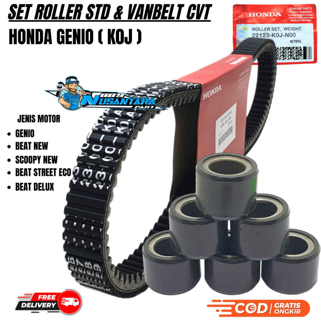 Jual VANBELT GENIO KOJ + ROLLER SET BEAT NEW / BEAT STREET / BEAT DELUXE / SCOOPY NEW 2020-2022 ...