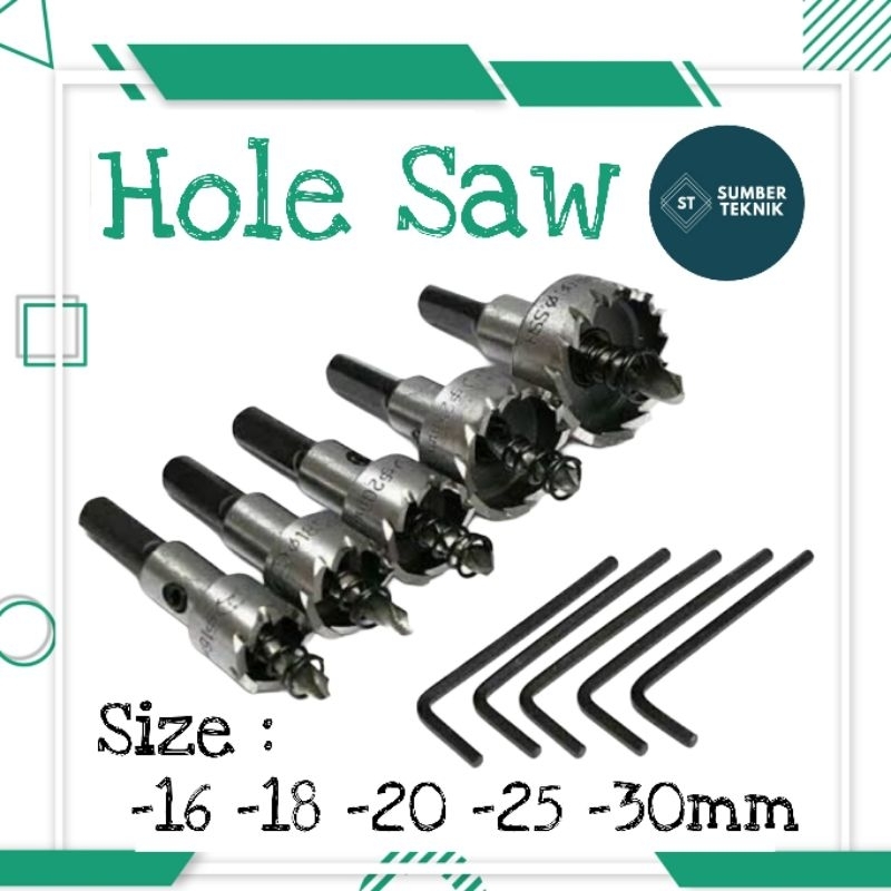 Jual Hole Saw Besi Mata Bor Besi Holesaw HSS Tajam 16 18 20 25 30 mm ...
