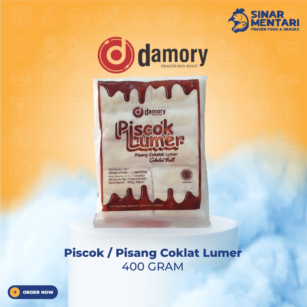 Jual DAMORY Piscok pisang coklat lumer frozen 400 gram isi 10pcs ...